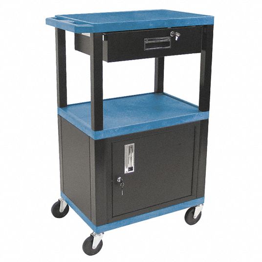 Audio-Visual Cart w/Electric, 300 lb Load Capacity, Number of Shelves 3 ...