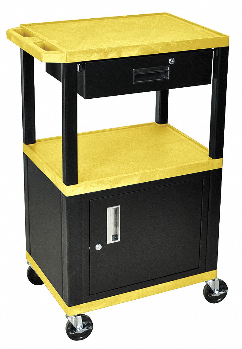 Audio-Visual Cart w/Electric, 200 lb Load Capacity, Number of Shelves 3 ...