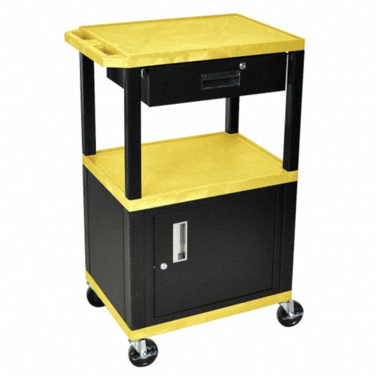 Audio-Visual Cart w/Electric, 200 lb Load Capacity, Number of Shelves 3 ...