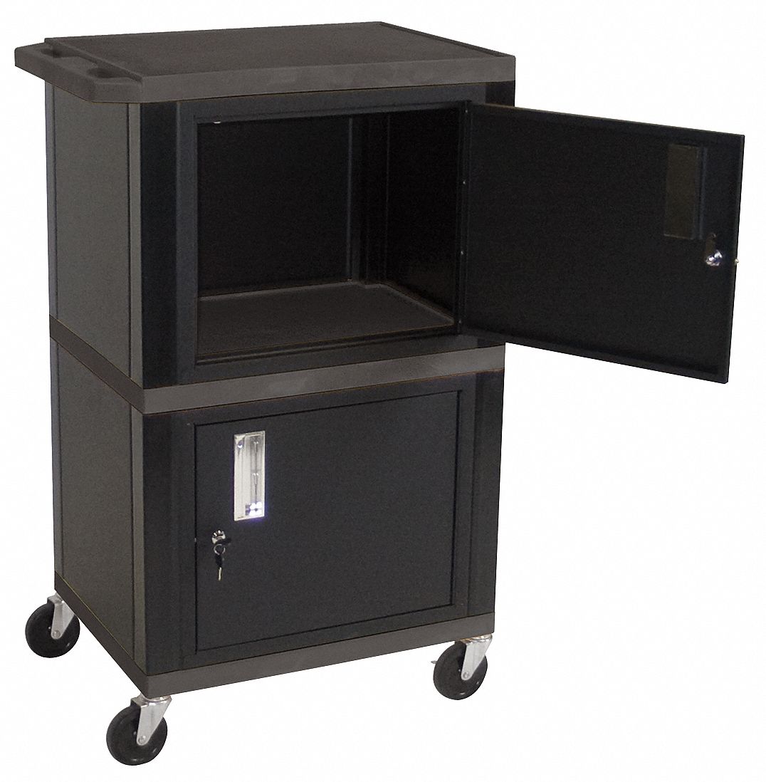 Audio-Visual Cart, 300 lb Load Capacity, Number of Shelves 3 - Grainger