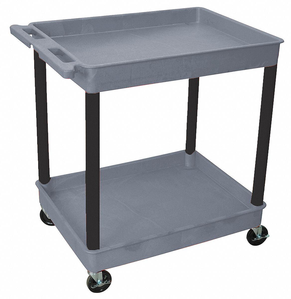 Flat Handle Utility Cart, 300 lb Load Capacity, Number of Shelves 2, 32 ...