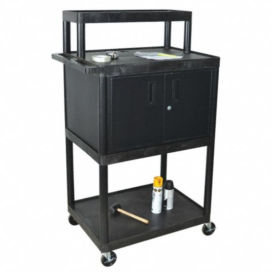 Audio-Visual Cart w/Electric, 400 lb Load Capacity, Number of Shelves 1 ...
