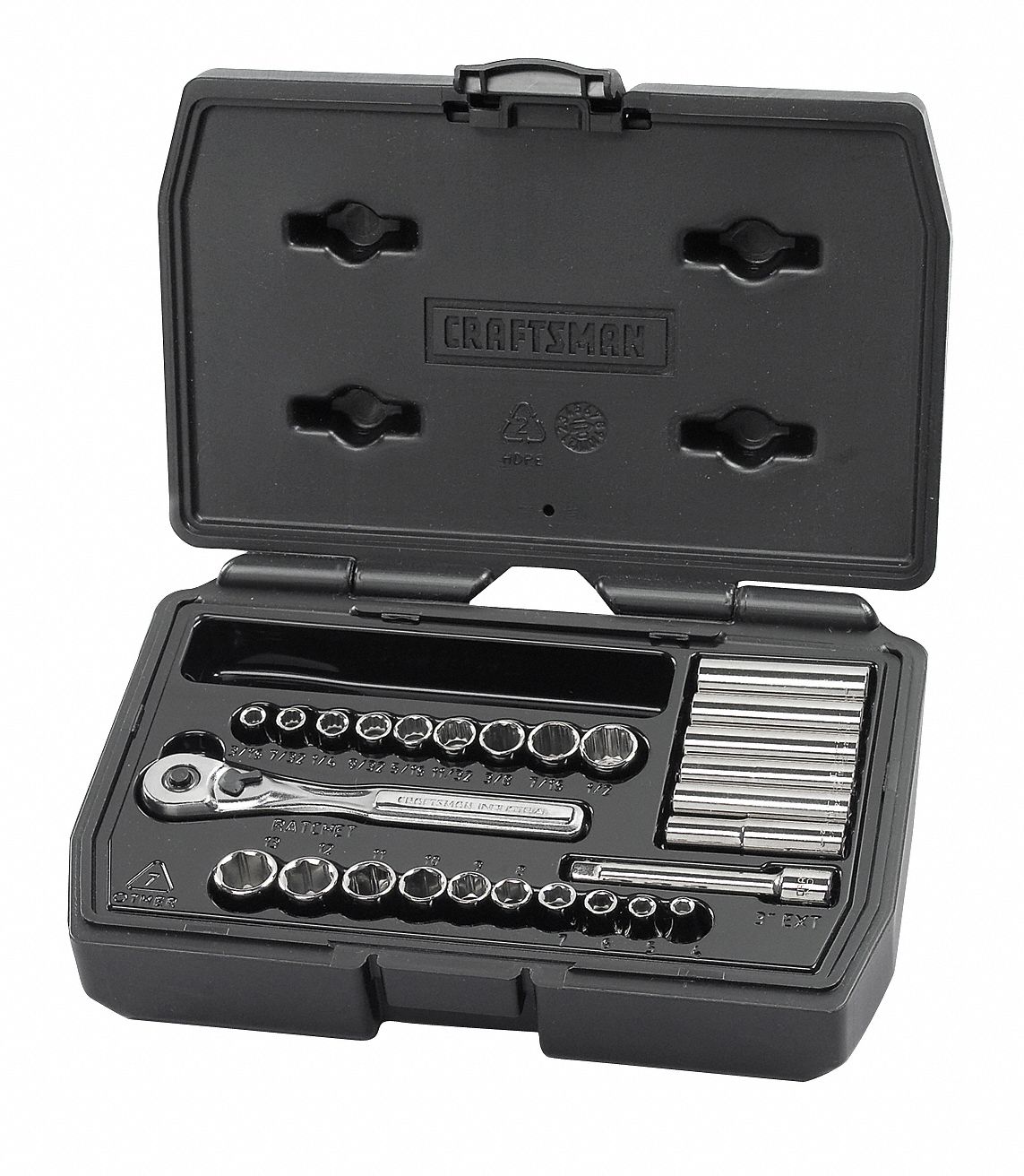 Socket Set, Square, Drive Size 1/4 in - Grainger