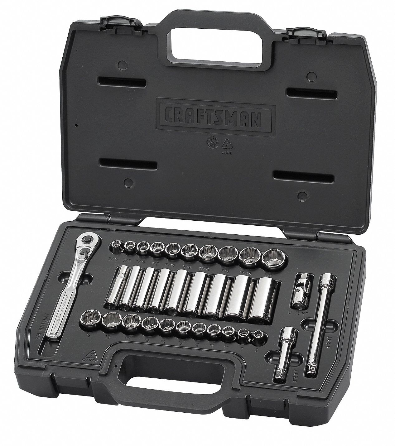 Socket Set, Square, Drive Size 3/8 in - Grainger