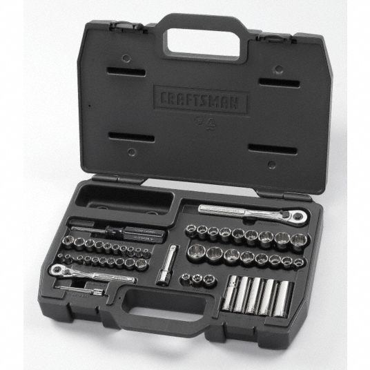 Socket Set Square Drive Size 3 8 In 1 4 In Grainger