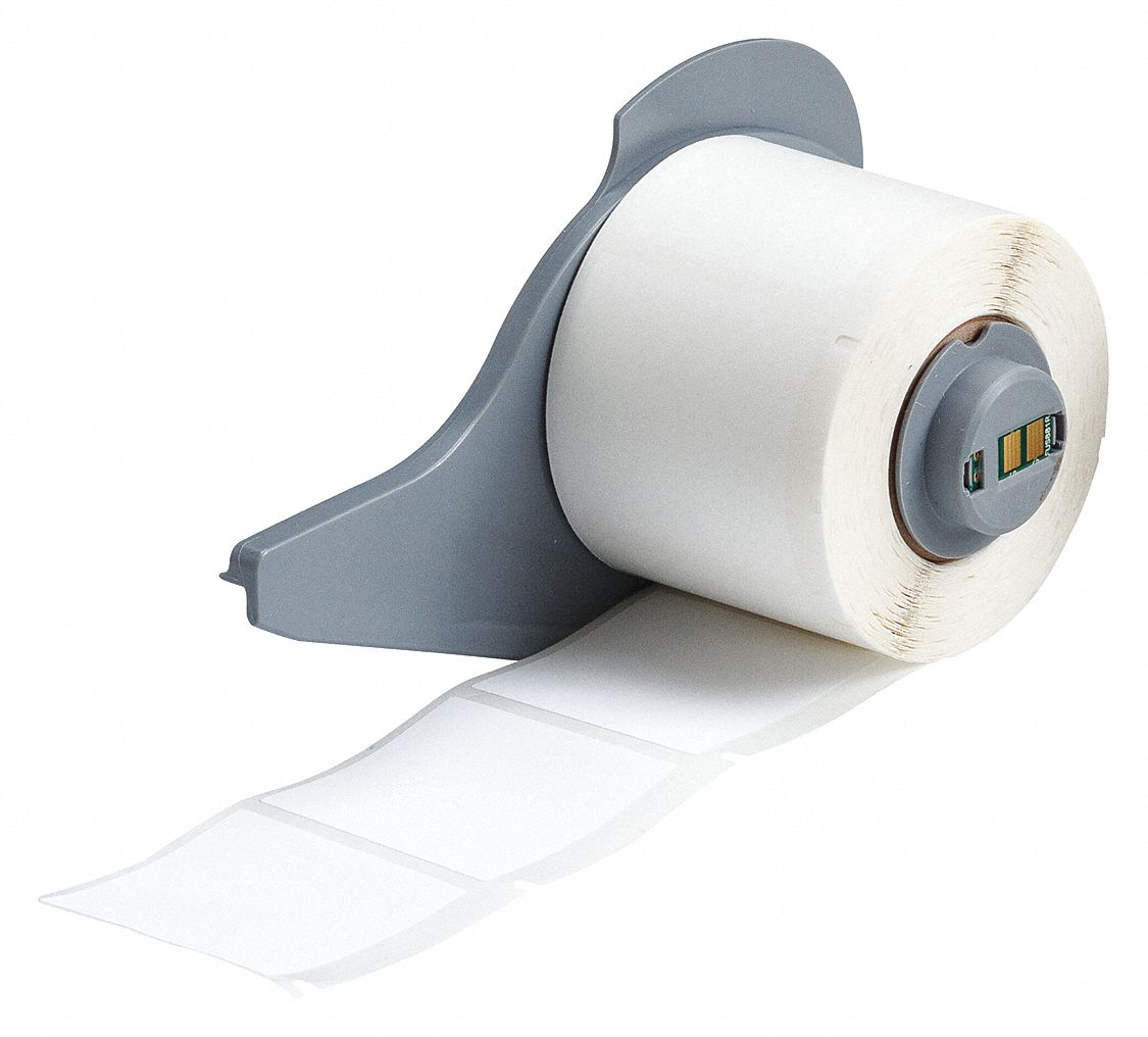 1 1/2 in x 1 1/2 in, Polyester, Precut Label Roll - 5WKH9|M71-32-489 ...