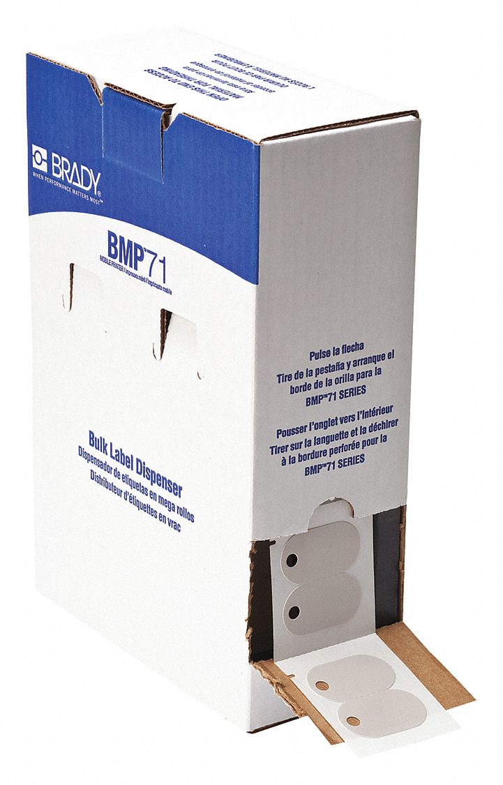 1 in x 1 3/4 in, Polyethylene, Precut Tag Roll - 5WKZ6|M71-110-145-GY ...