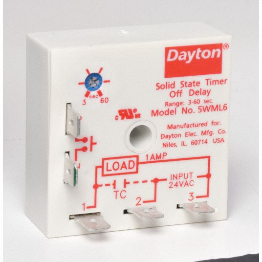 Single Function Encapsulated Timing Relay, SPST-NO - Grainger