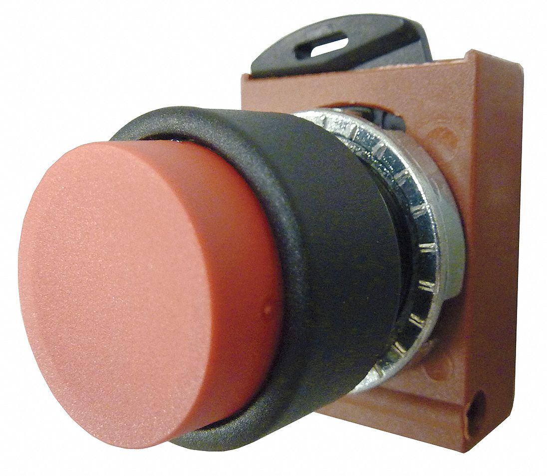 ABB Push Button Operator, Plastic, Momentary Push, Red, 1, 12, 13, 3 ...