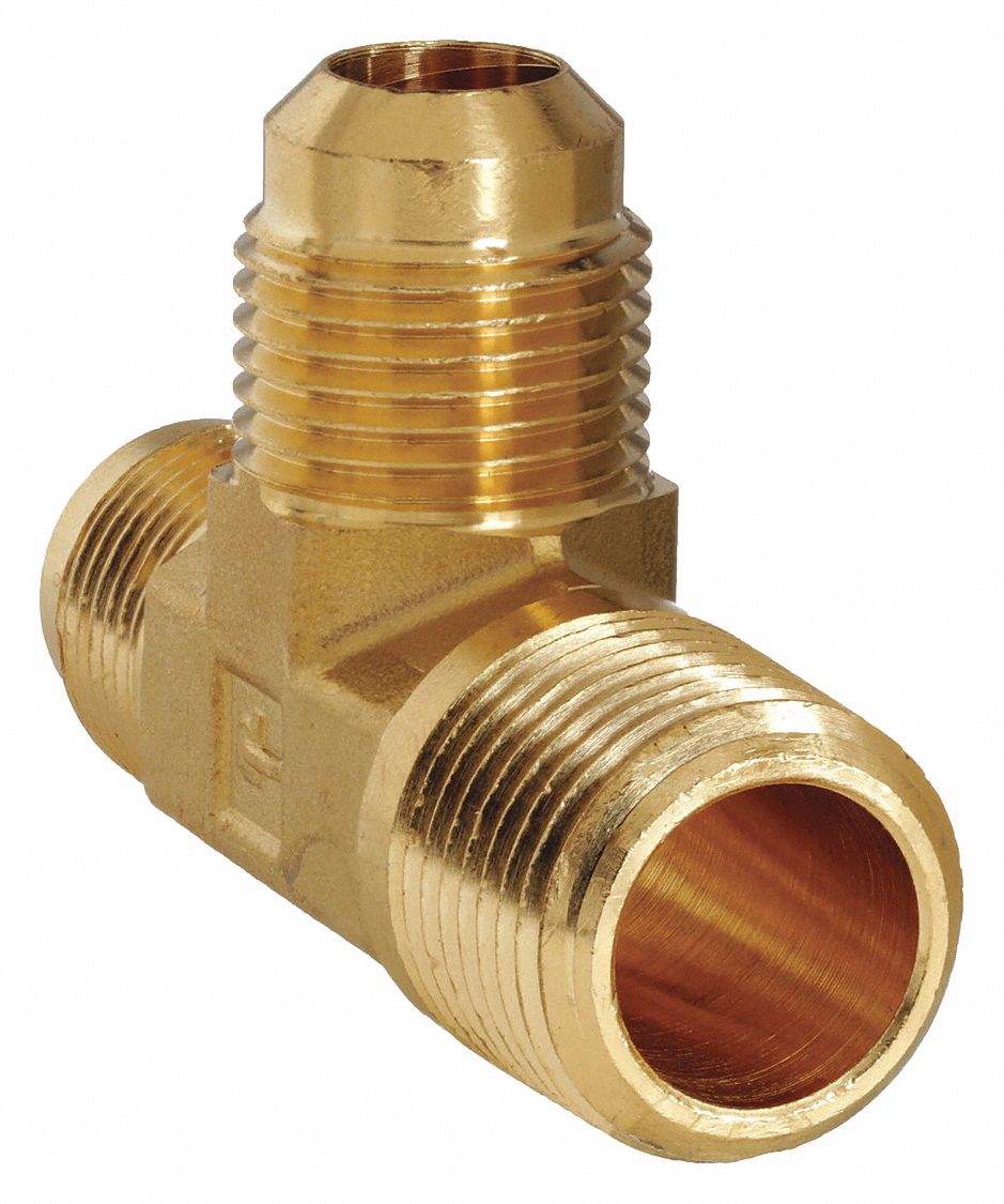 1/2 in OD x 1/2 in Pipe x 1/2 in OD Fitting Size, Flared/Threaded, Flared Fitting Tee - 5WRU7 ...