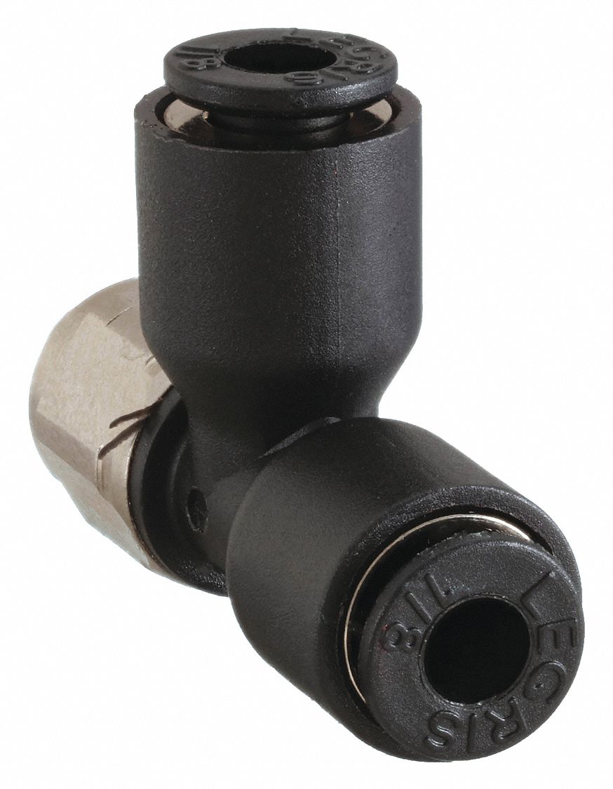 LEGRIS, 1/8 in OD x 1/8 in OD x 5/16 in Pipe Size, Tube x Tube x MUNF, Push-Fit Tee Fitting ...