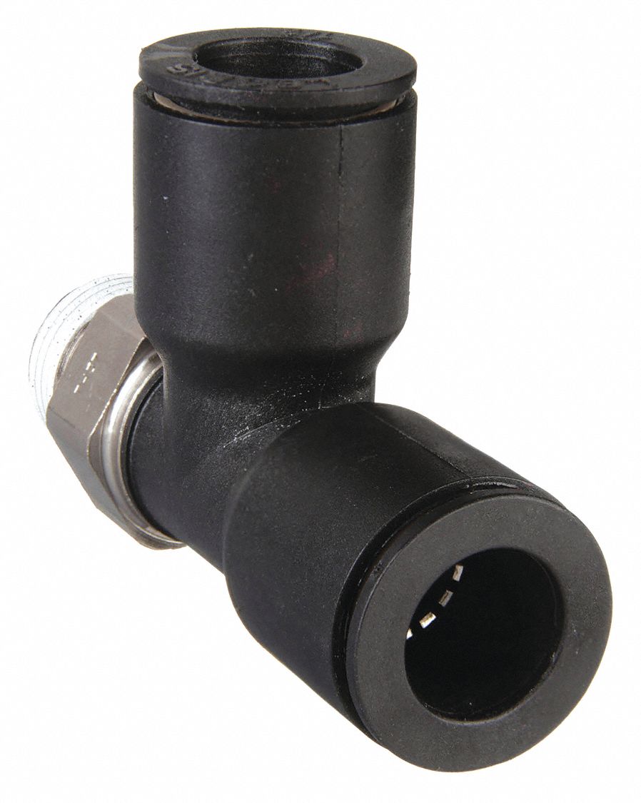 LEGRIS, 3/8 in OD x 3/8 in OD x 1/8 in Pipe Size, Tube x Tube x MNPT, Push-Fit Tee Fitting ...