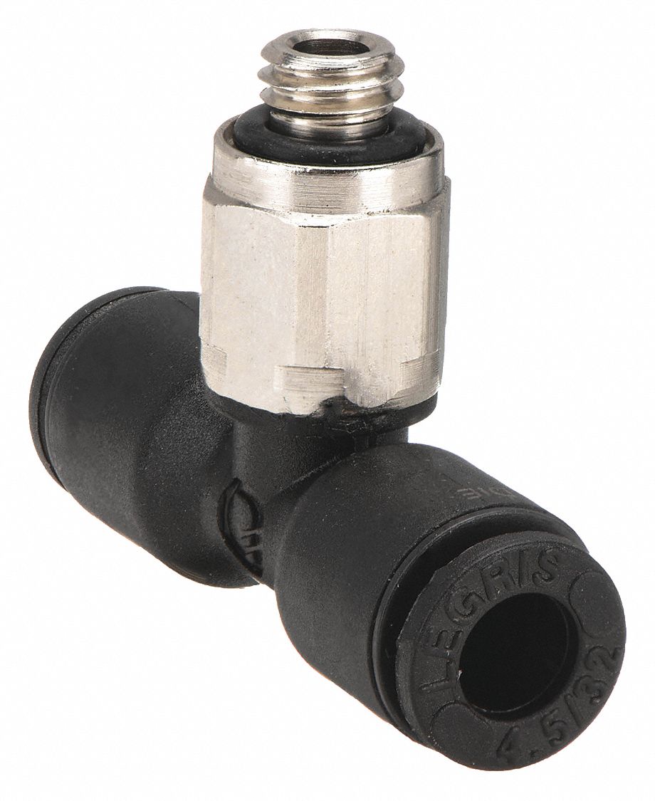 LEGRIS, 4 mm OD x 4 mm OD x 5 mm Pipe Size, Tube x Tube x Metric, Push-Fit Tee Fitting - 5WTE5 ...