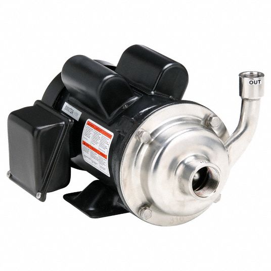 DAYTON, 316 Stainless Steel, 3/4 hp Horsepower (Max), Centrifugal Pump ...