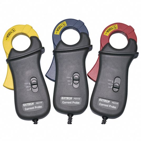 EXTECH, CAT III 600V, 100 A Max. AC Current, Clamp On Current Probe ...