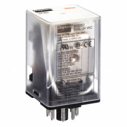 DAYTON, Socket Mounted, 10 A Current Rating, General Purpose Relay ...