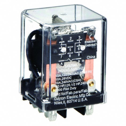 DAYTON, Socket Mounted, 10 A Current Rating, General Purpose Relay ...