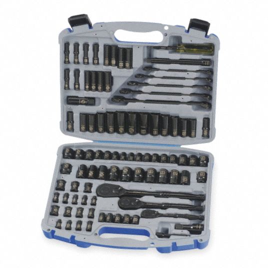 Socket Wrench Set, Socket Size Range 3/16 in to 13/16 in, 4mm to 21mm ...