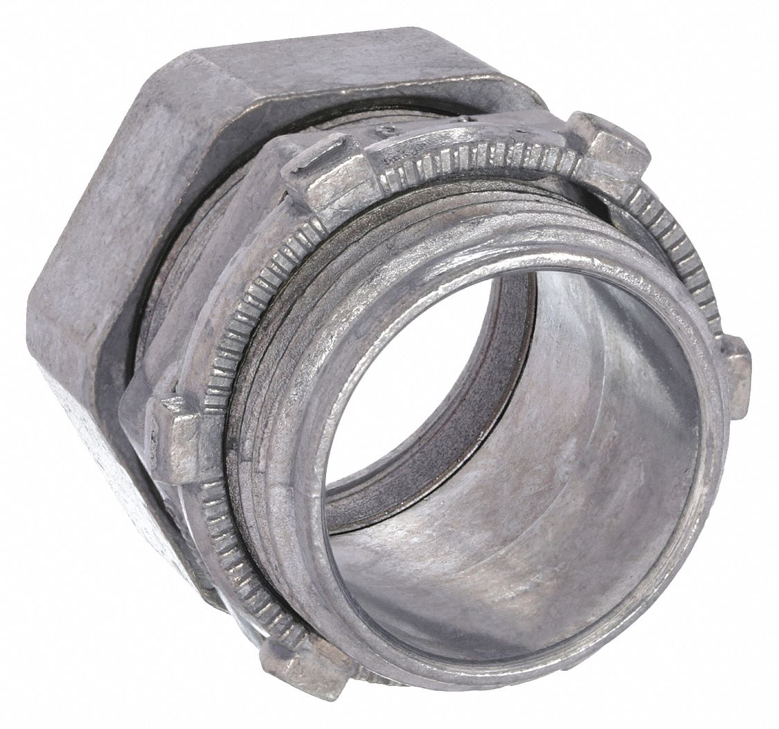 Zinc, 1 in Trade Size, Compression Connector, Concrete Tight - 5XC08 ...