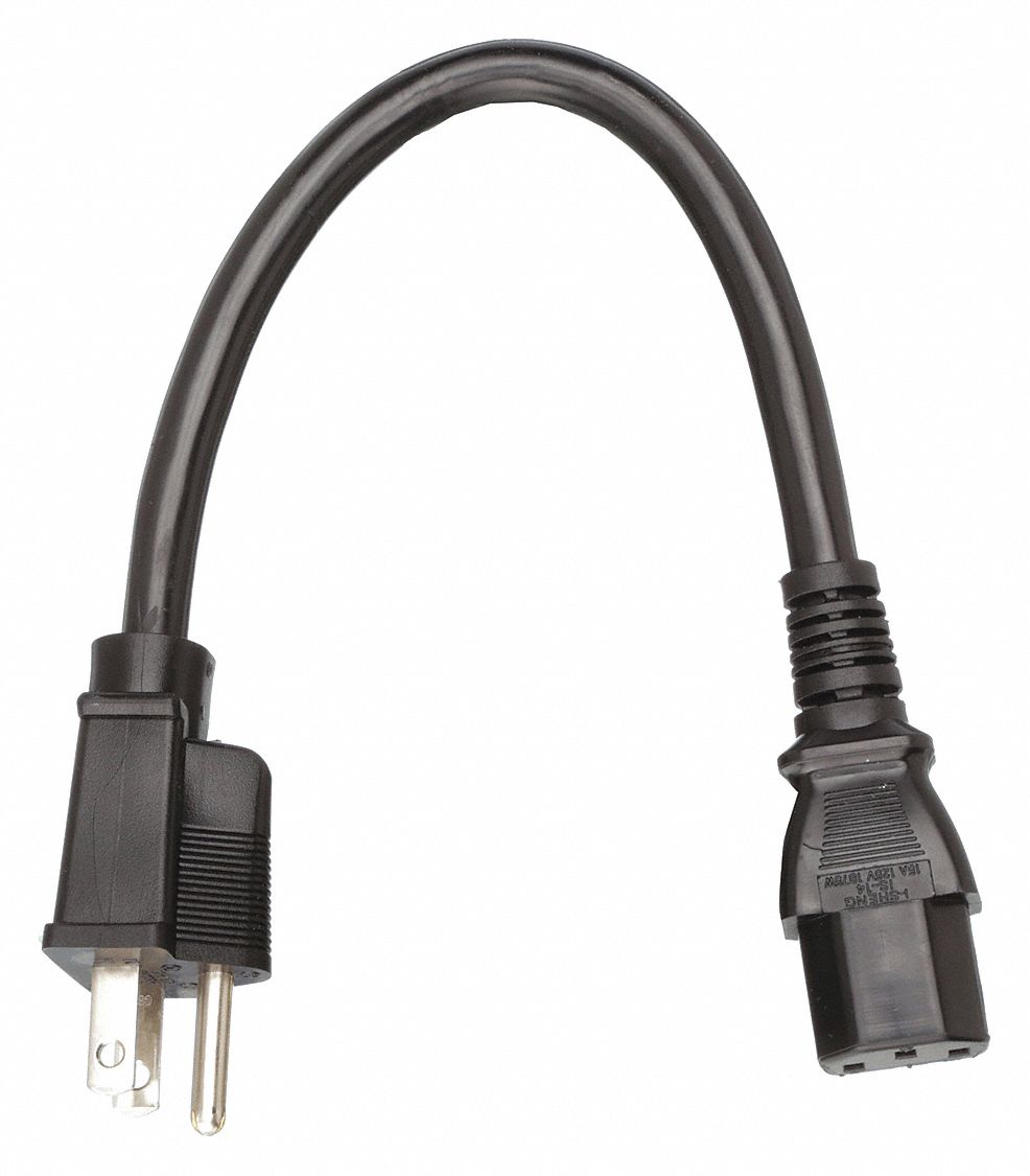 1 ft Lg, NEMA 5-15P Plug, Power Cord - 5XFL5|5XFL5ID - Grainger