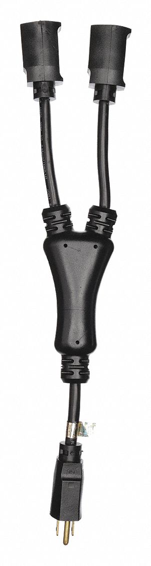 1.2 ft Lg, NEMA 5-15P Plug, Wye Splitter Power Cord - 5XFT6|5XFT6ID ...