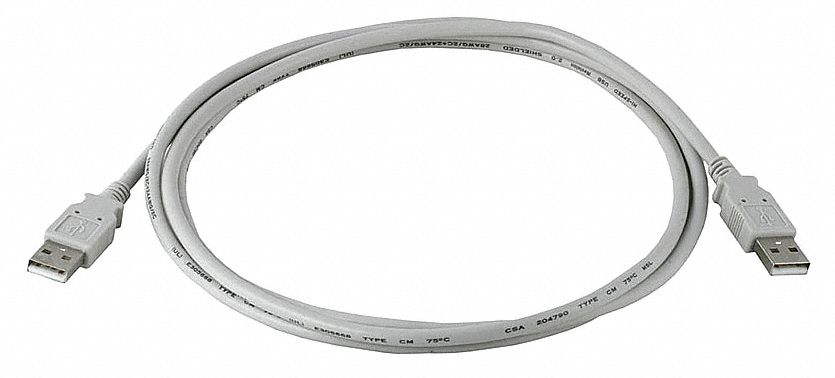10 ft USB 2.0 Cable, USB A Male to A Male, Beige - Grainger