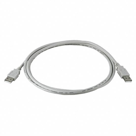 10 ft USB 2.0 Cable, USB A Male to A Male, Beige - Grainger