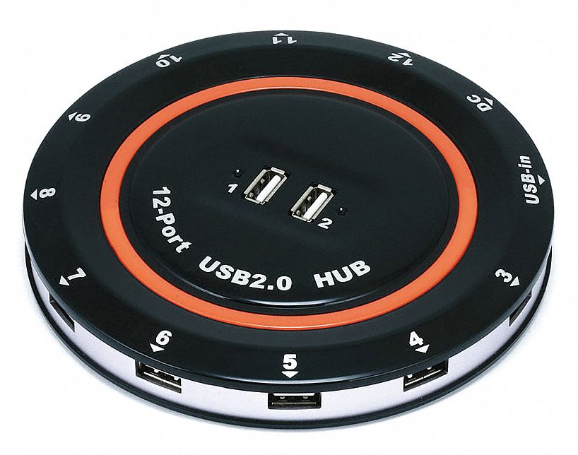 APPROVED VENDOR Concentrador USB,USB 2.0,Plástico,Negro - Conectores y ...