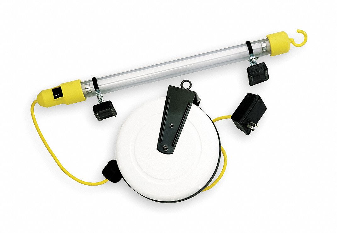 Fluorescent Hand Lamp, 15 Lamp Watts, 40 ft Cord Length, Yellow - Grainger
