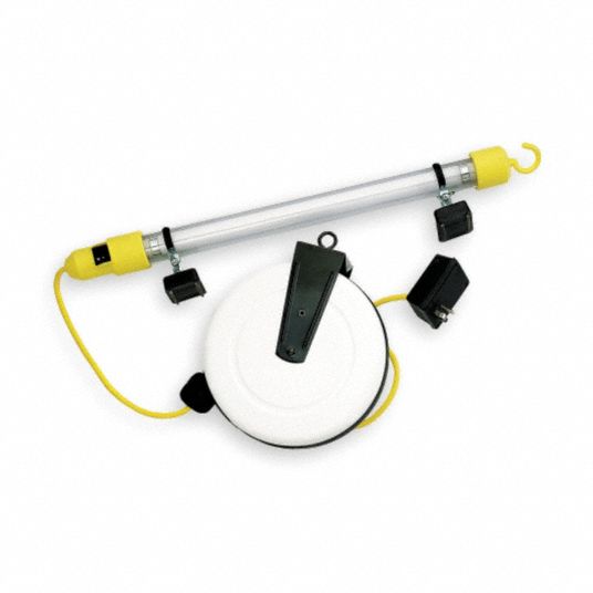 Fluorescent Hand Lamp, 15 Lamp Watts, 40 ft Cord Length, Yellow - Grainger