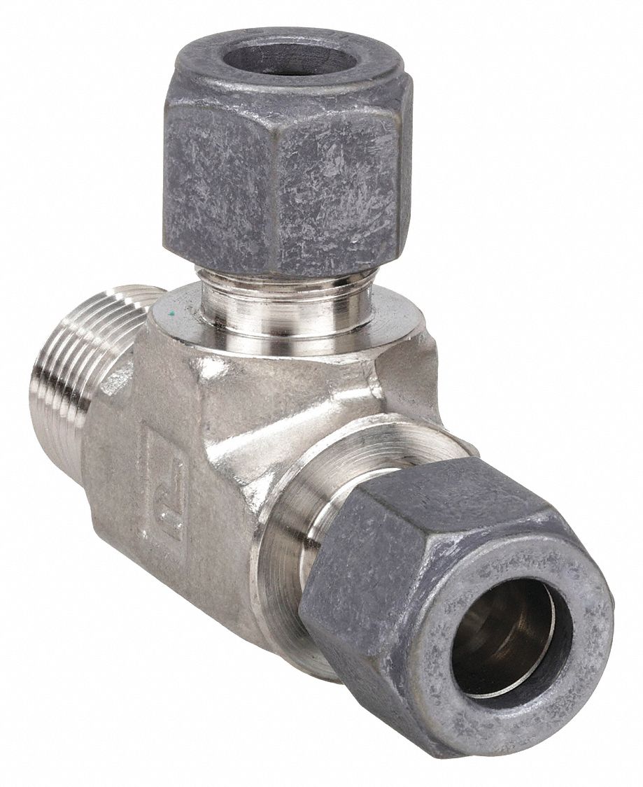 PARKER, 1/2 in OD x 1/2 in Pipe x 1/2 in OD Fitting Size, Stainless ...