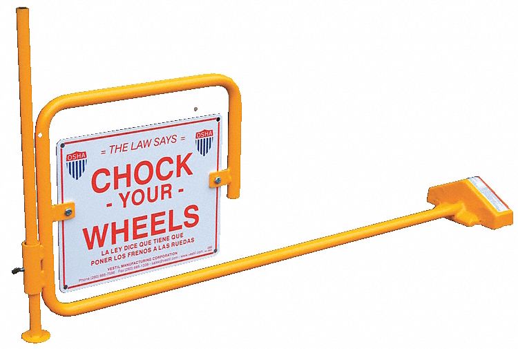 7 1/2 in Overall Lg, 8 in Overall Wd, Rail Car Wheel Chock and Flag ...