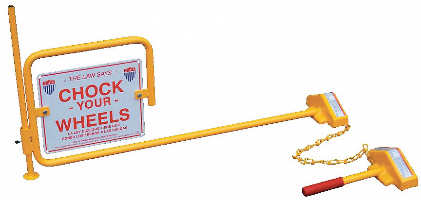 41 in Overall Lg, 8 in Overall Wd, Rail Car Wheel Chock and Flag ...