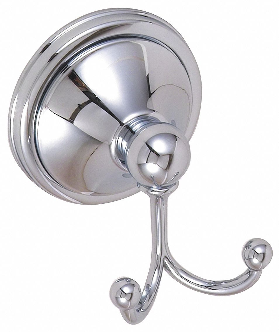 Overall Height 4 in, Overall Depth 3 in, Chrome Plated, Bathroom Hook ...