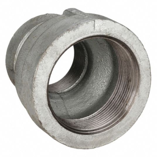 Galvanized Malleable Iron Reducer Coupling, 2-1/2" x 2" Pipe Size, FNPT ...