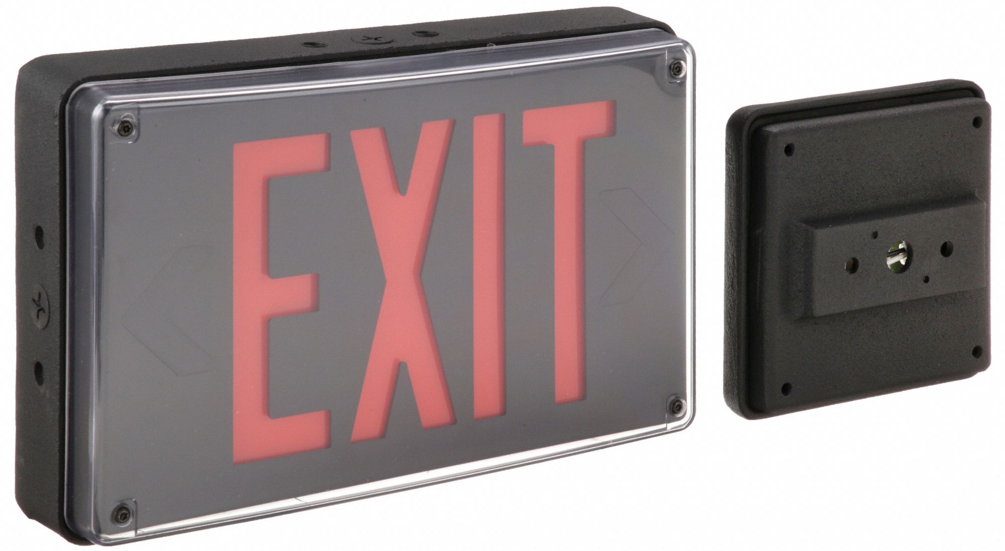 LITHONIA LIGHTING Exit Sign: Red, 1 Faces, Emergency Battery Backup ...