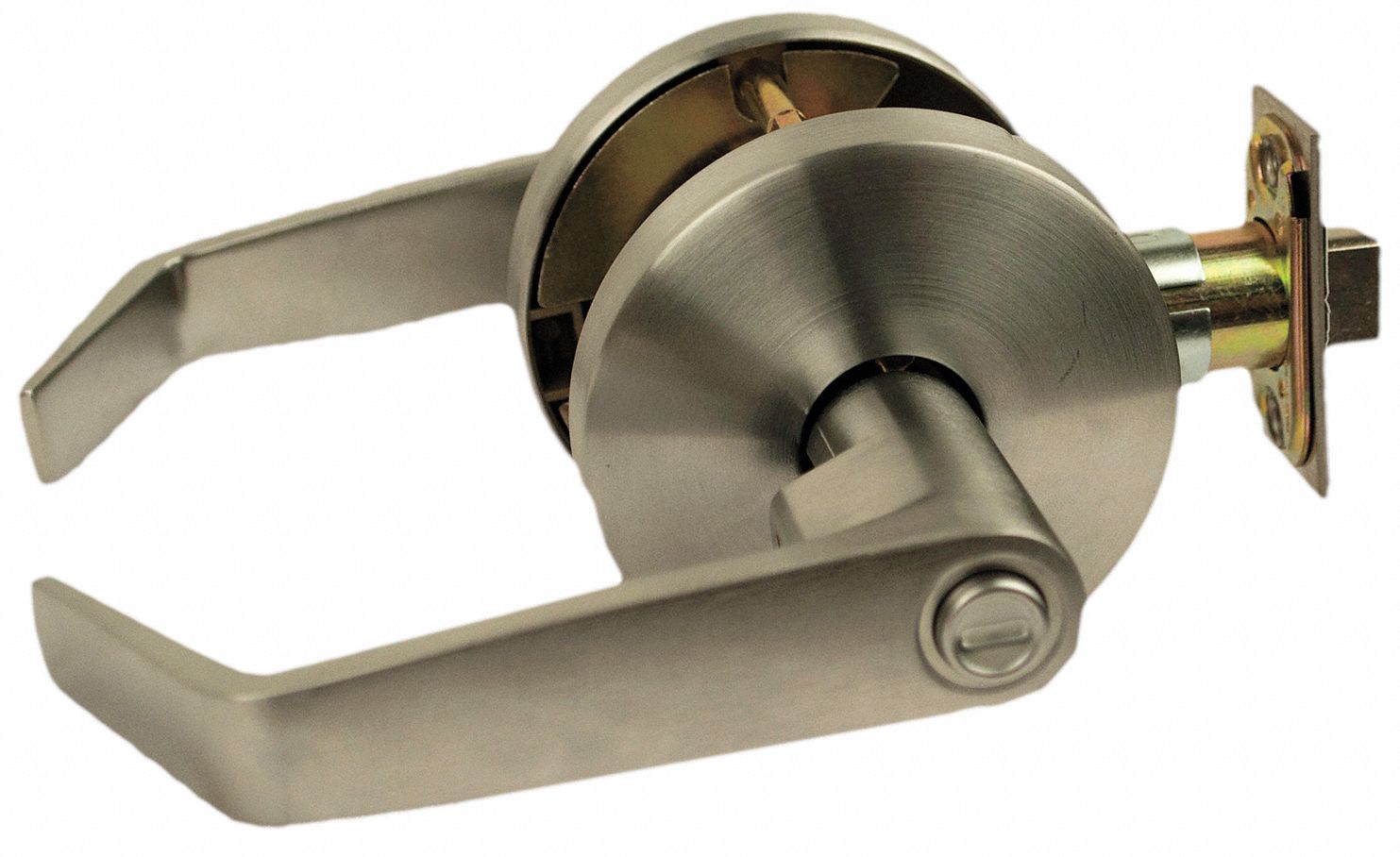 Satin Chrome Latchset, Backset 2 3/4 in - Grainger