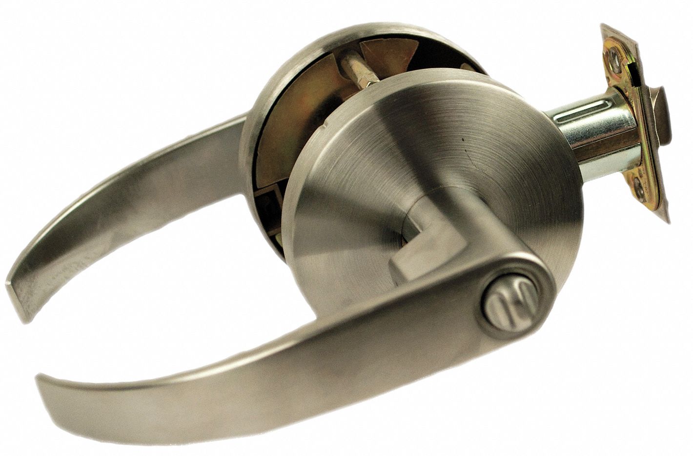 Lever, Mechanical, Medium Duty, Not Keyed, Satin Chrome, 2 3/4 in ...