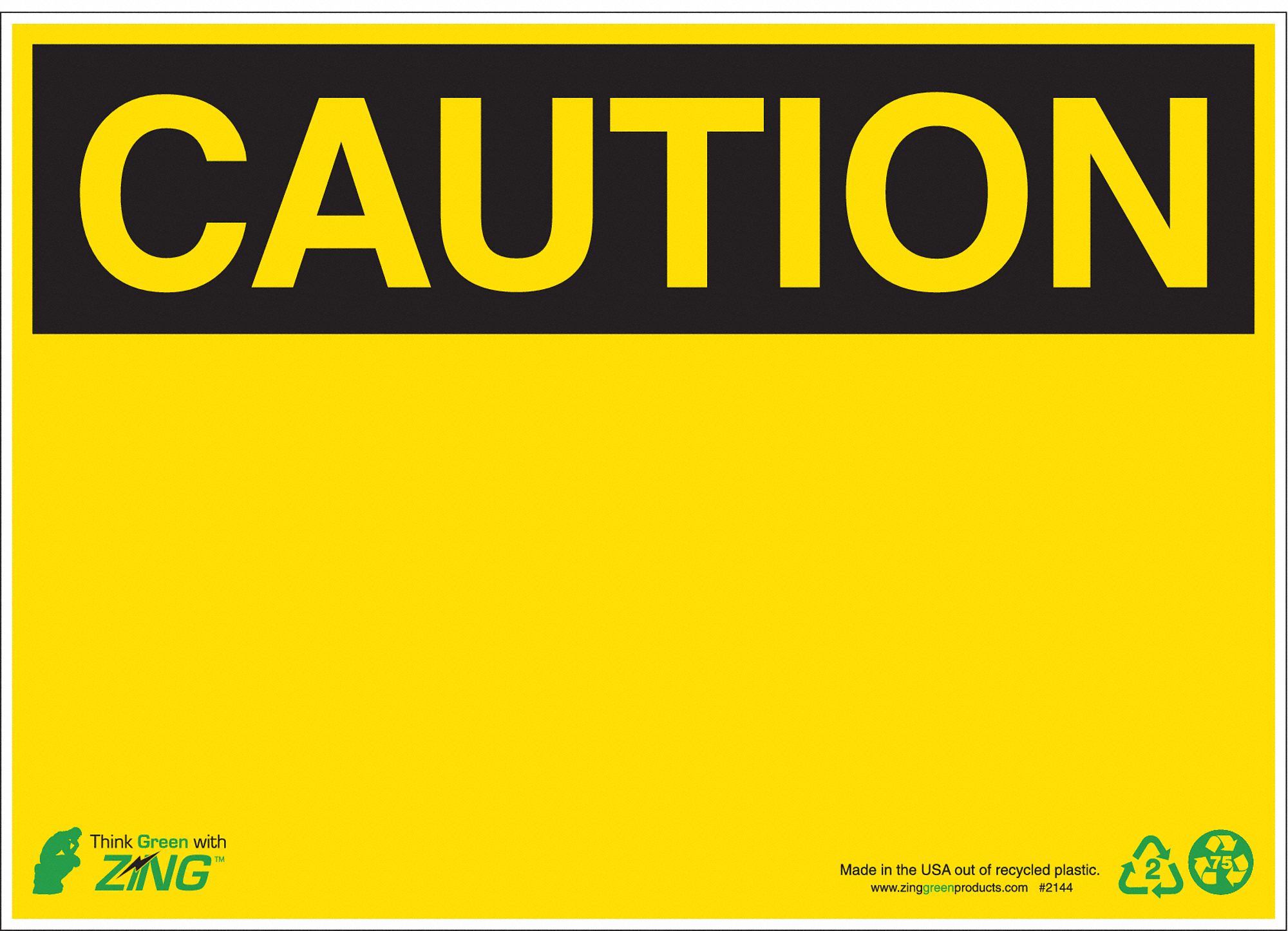 Caution Sign, Plastic, Rectangle, English - Grainger
