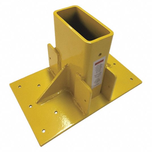 GUARDIAN, 10 in x 6 1/4 in, Yellow, Guardrail Post Stair Mount - 5YGG1 ...