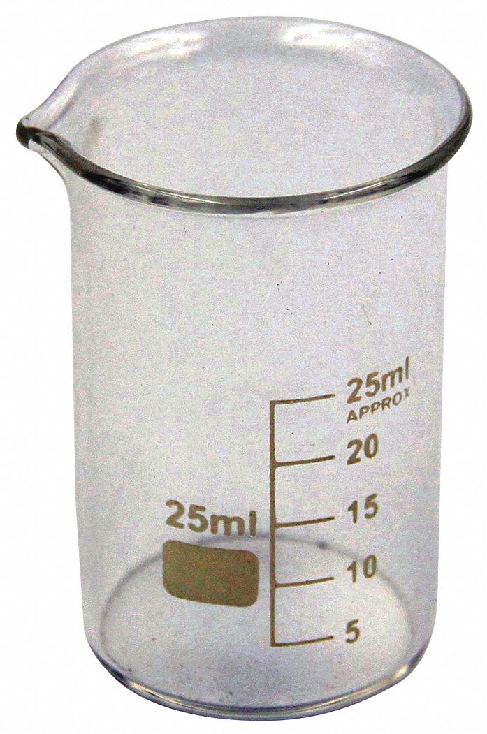 LAB SAFETY SUPPLY Beaker: Glass, 0.8 oz Labware Capacity - English ...
