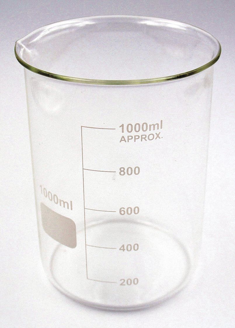 LAB SAFETY SUPPLY Beaker: Glass, 33.8 oz Labware Capacity - English ...