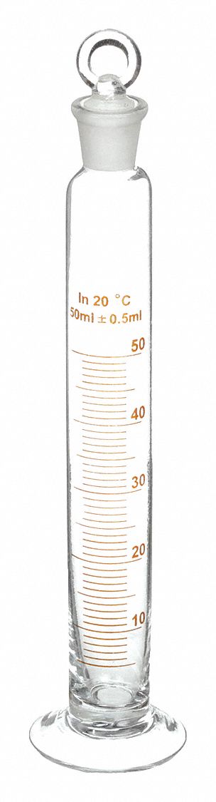 50 mL Capacity - mL, 1.7 fl oz Capacity - oz, Graduated Cylinder ...