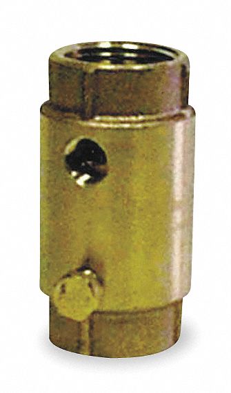 Check Valve, 1 in, Single, Inline Spring, Brass, FNPT x FNPT - Grainger