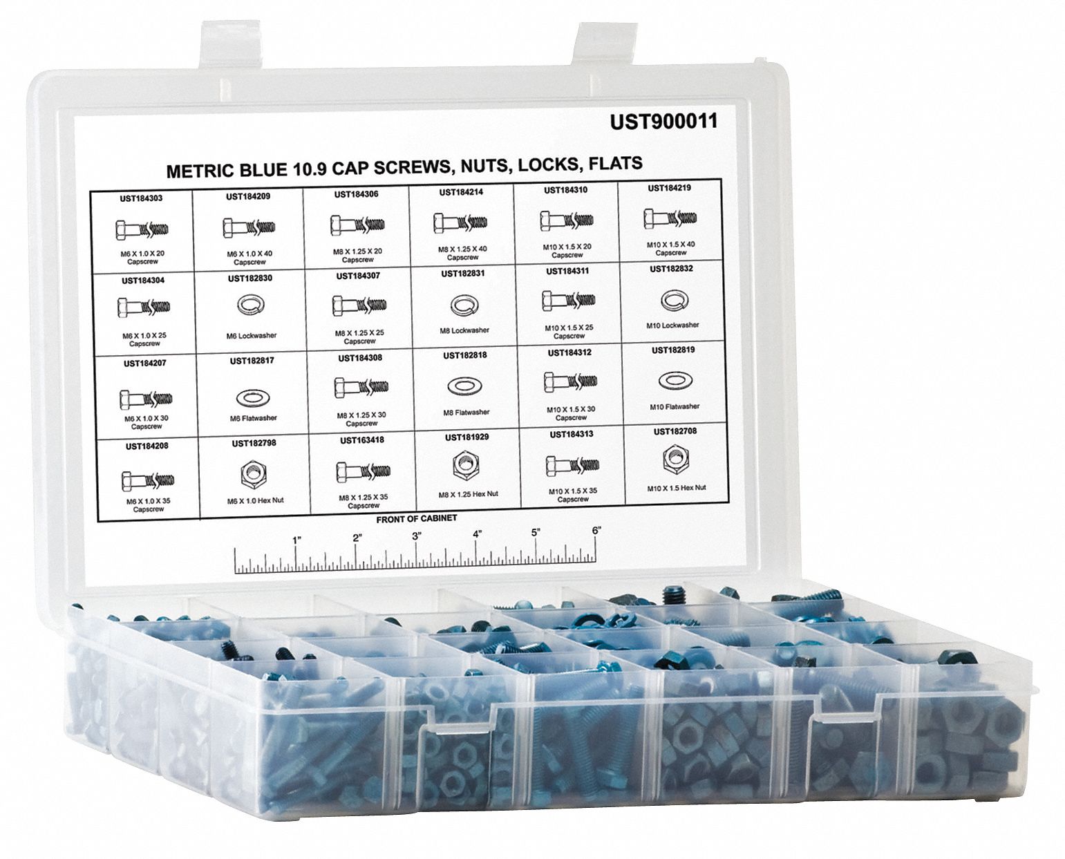METRIC BLUE Hex Head Cap Screw Assortment: Steel, Class 10.9, Blue ...
