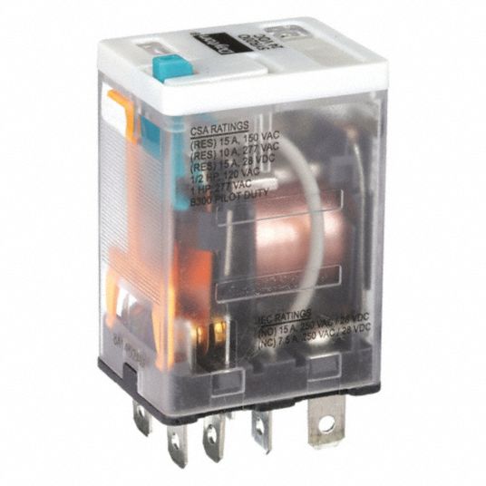 24V DC Coil Volts, 15A @ 240V AC Contact Rating - Relay, 15A @ 28V DC ...