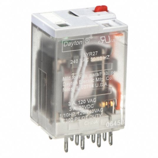DAYTON, Socket Mounted, 240V AC, General Purpose Relay - 5YR27|5YR27 ...