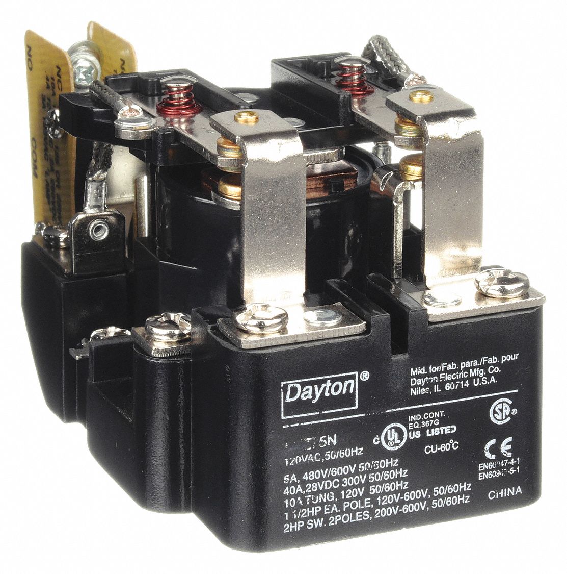 DAYTON, Surface Mounted, 120V AC, Open Power Relay - 5YZ75|5YZ75 - Grainger