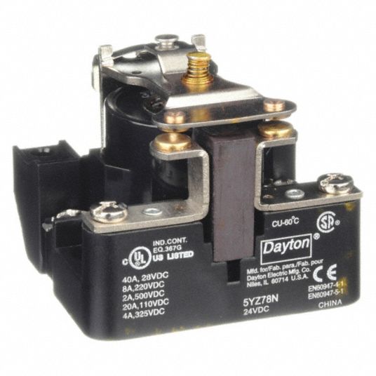 DAYTON, Surface Mounted, 24V DC, Open Power Relay - 5YZ78|5YZ78 - Grainger