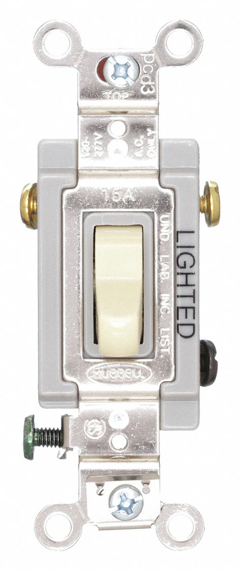 Toggle Switch, 3-Way, Illuminated Wall Switch - 5Z732|HBL1203IL - Grainger